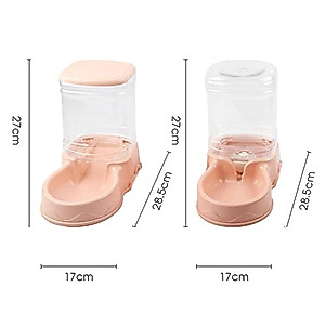 gazechimp Automatic Pet Feeder Water Dispenser Feeding Bowls Dish for Small Medium Large Dog Pets Kitten Big Capacity 3.5L, Pink Water Feeder
