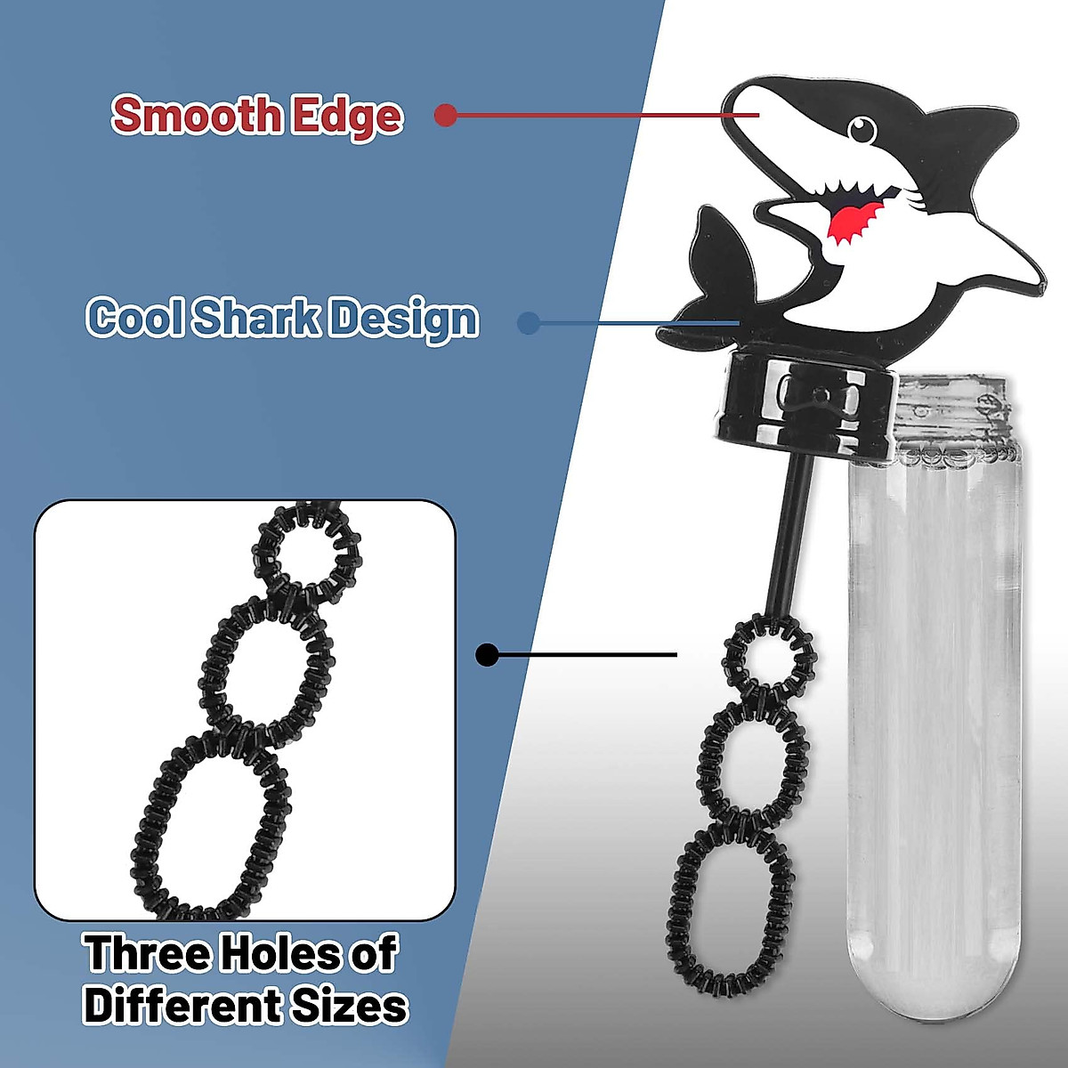 JOYYPOP 24 Pack Mini Bubble Wands for Kids Shark Party Favors Bubble Wands Summer Ocean Beach Gifts for Boys Girls Shark Theme Birthday Party