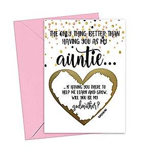 Will You Be My Godmother Scratch Off Card for Auntie, Godmother Proposal Card from Niece Nephew (Auntie Godmother)