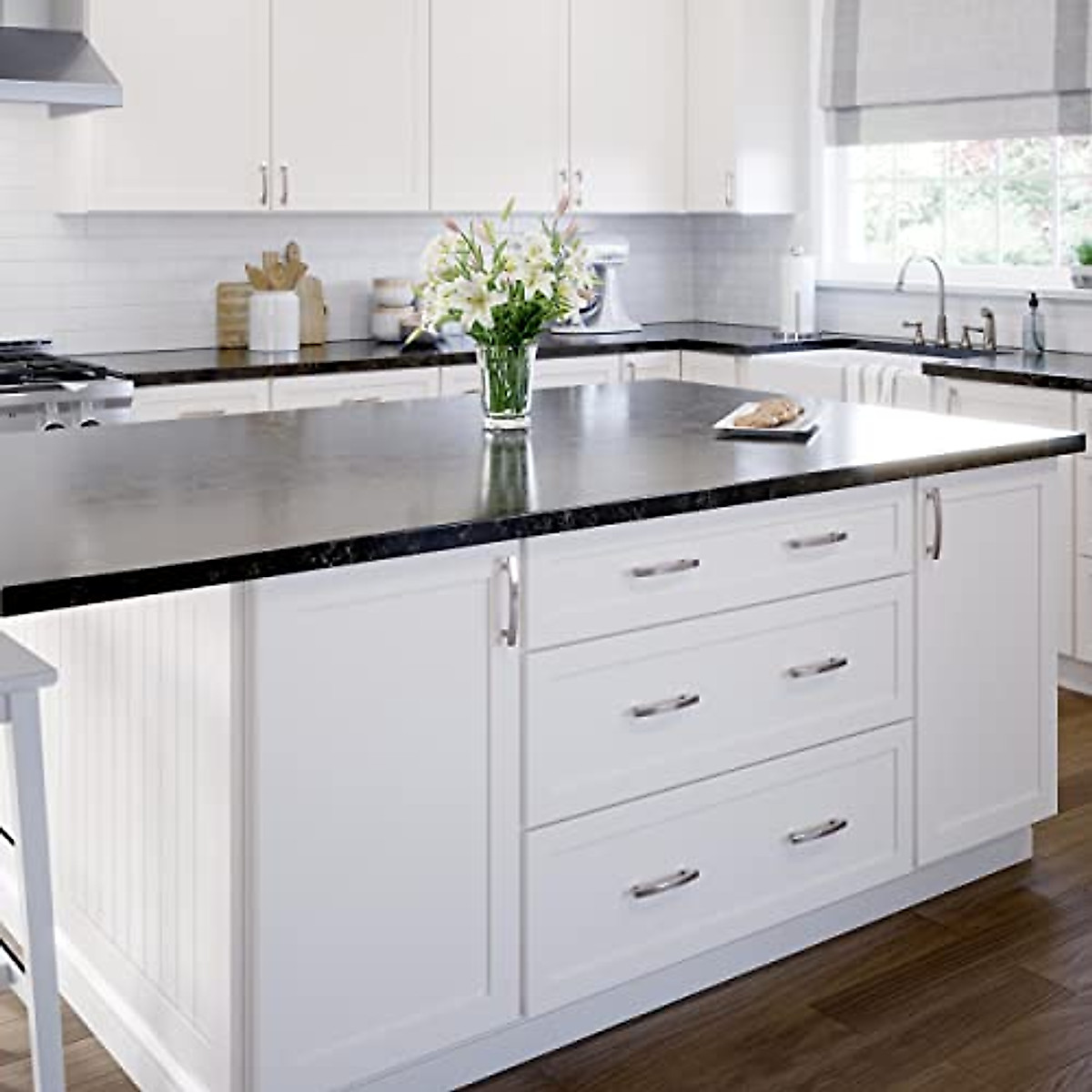 Franklin Brass Pierce (10-Pack) Cabinet Handles 4' Hole Center Brushed Nickel Kitchen Drawer Pulls Dresser, Furniture Hardware P29615K-SN-B