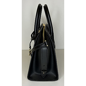 Michael Kors MICHAEL Michael Kors Avril Small Logo Top-Zip Satchel bundled with Trifold Wallet Purse Hook (Black)