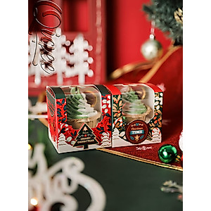 qiqee Christmas 100pcs Auto-Pop Up Mini Cupcake Boxes Individual 2.5" x 2.5" x 2.5" Single Cupcake Carrier Container for Christmas（Mini Size）