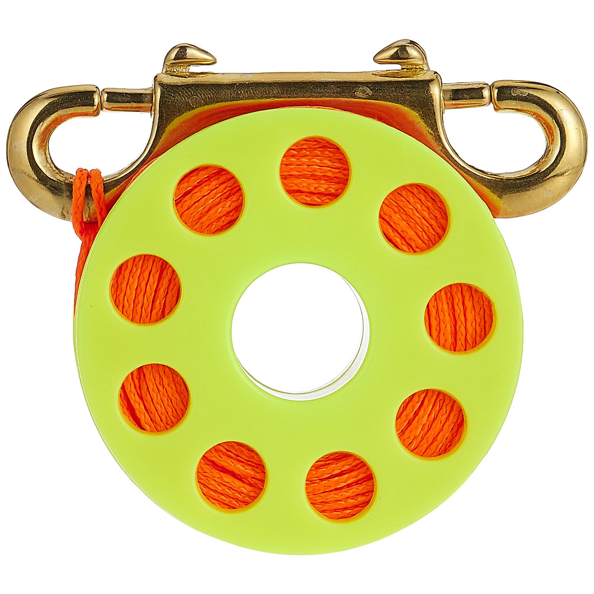 Scuba Choice Diving Yellow Compact Finger Spool 65ft Dive Reel- Orange Line