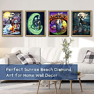 GemZono 4 Pack Diamond Painting Kits for Adults DIY 5D Jack&Sally Halloween Diamond Art Paint with Round Diamonds Full Drill Nightmare Gem Art Painting Kit for Home Wall Decor Gifts(12x16inch)