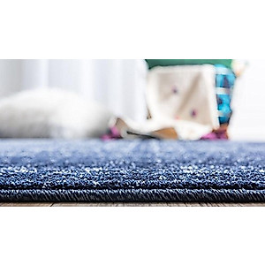 Unique Loom Del Mar Collection Area Rug-Transitional Inspired with Modern Contemporary Design, Rectangular 5' 1" x 8' 0", Blue/Navy Blue