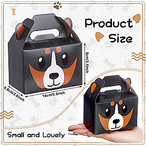 24 Pcs Dog Party Favors Boxes Puppy Treat Boxes Dog Print Candy Party Favor Boxes for Kids Birthday Foldable Gift Boxes, Goodie Boxes for Wedding Baby Shower Decoration Dog Party Supplies