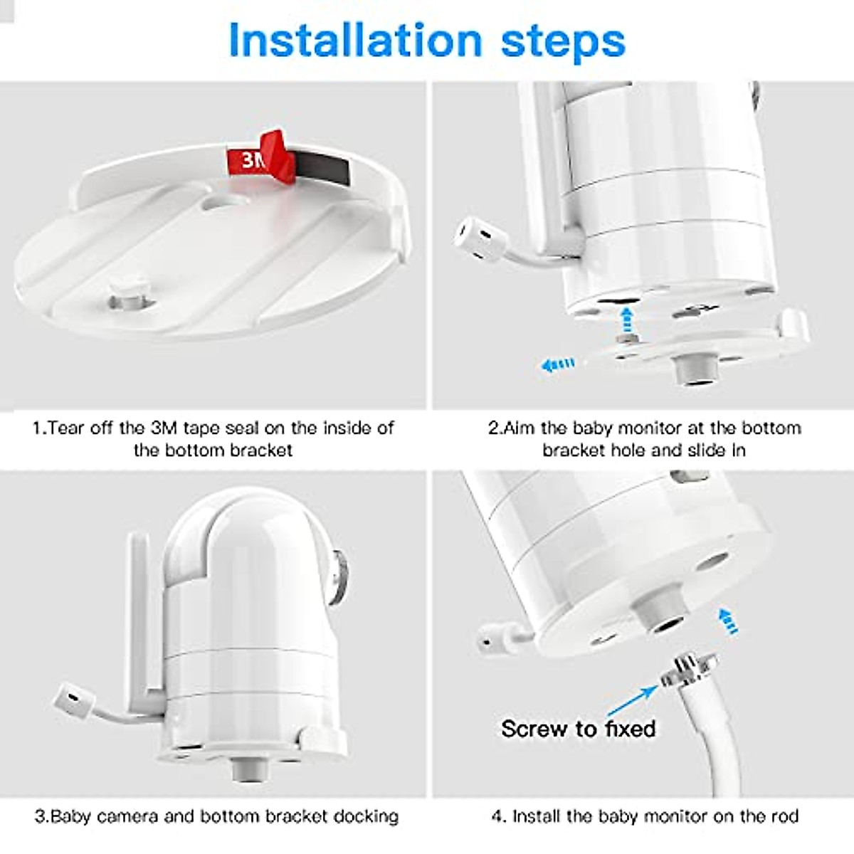 Baby Monitor Mount Baby Camera Holder Baby Camera Stand for Crib Nursery, Compatible with Infant Optics DXR-8 & DXR-8 PRO