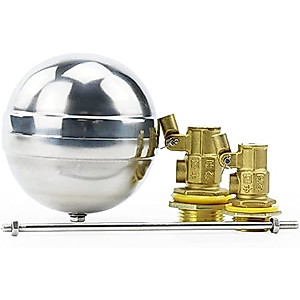 ZBCKKING Pipeline Valve Control Valve 1/2" 3/4" 1" Brass Float Valve Cold and Hot Water Tank Floating Ball Valve SS201 Stem Flow Control Cistern/Expansion Tanks Diverter Valve,High Pressure Brass Floa