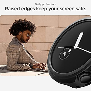 Spigen Liquid Air Armor Designed for Google Pixel Watch Case Anti-Scratch Protective Soft TPU Cover Case (2022) - Matte Black