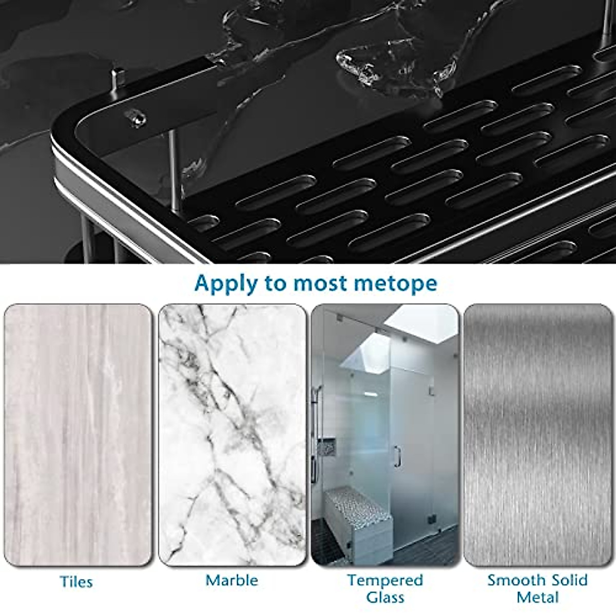 Shower Caddy Shelf Organizer Rack,No Drilling Adhesive Bathroom Shelves Basket Inside Shower,Kitchen Sink Caddy Organizer,Wall Mount Shower Storage Home Organization Rv Accessories.