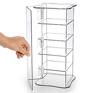 ZENFUN 5 Layers Acrylic Belt Organizer, Square Stackable Belt Storage Box Clear Display Case Vanity Organizer for Watch, Hair Accessories, Jewelry, Closet and Drawer