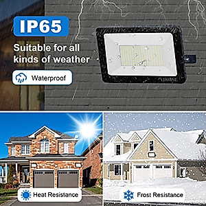 LHOTSE 2 Pack 50W LED Flood Light Outdoor，7000 Lumens LED Work Light with Plug,IP65 Waterproof Outdoor Floodlights, 6500K Daylight White Super Bright Security Light for Yard Garden Patio Playground
