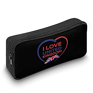 I Love United Kingdom Pencil Case Pencil Pouch Coin Pouch Cosmetic Bag Office Stationery Organizer