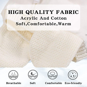 Bamery Baby Crochet Hat Infant Cute Bear Ear Beanie Toddler Boys Girls Earflap Hats for Fall Winter Warm Cap (Bear White, 0-6M)