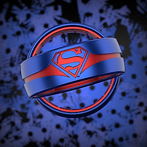 Enso Rings DC Comics Collection - Breathable Silicone Ring - Etched Design - Comfortable and Safe - Superman - Size 11