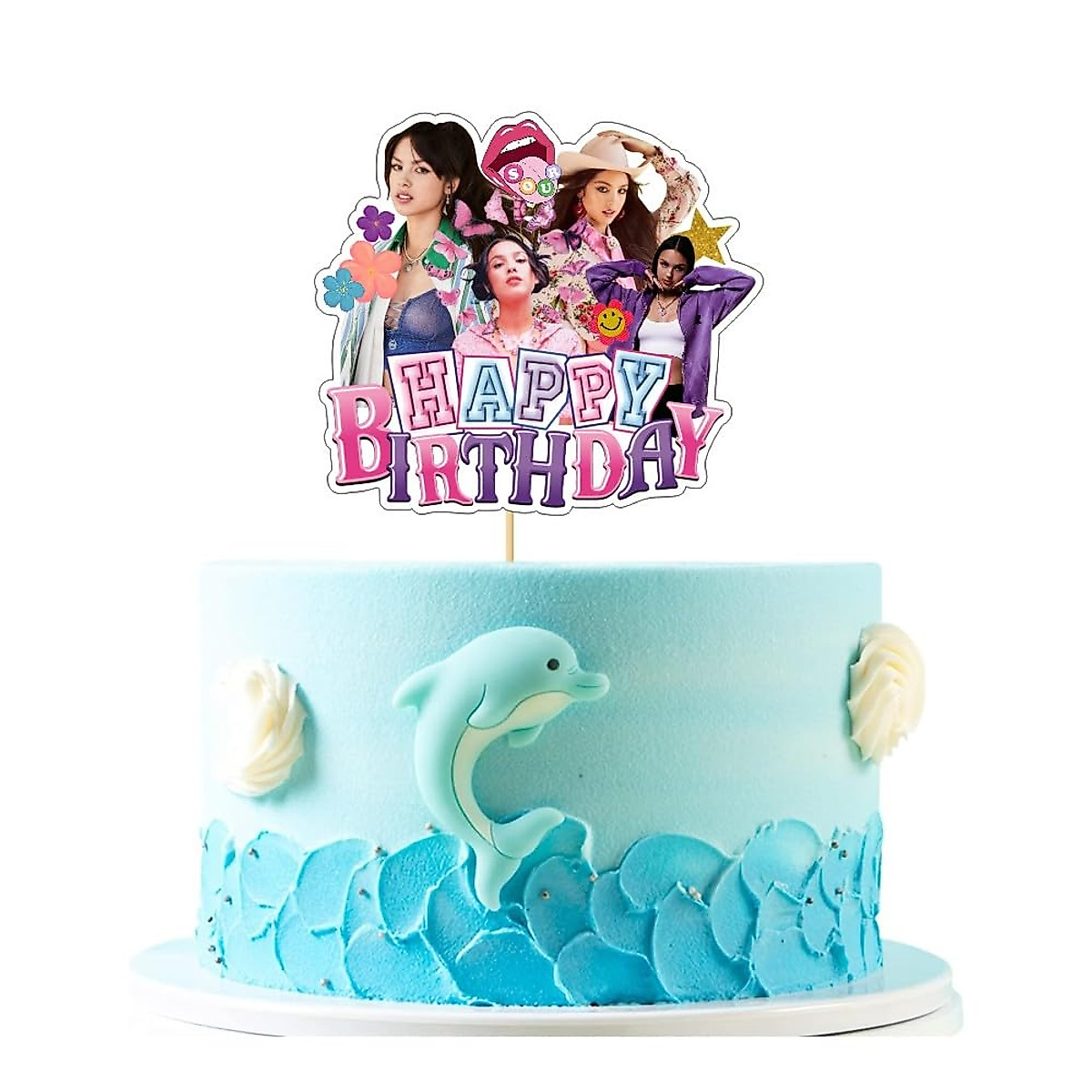 25pcs Olivia Cake Decorations with 24pcs Cupcake Toppers, 1pcs Cake Topper for Rodrigo Birthday Party Supplies