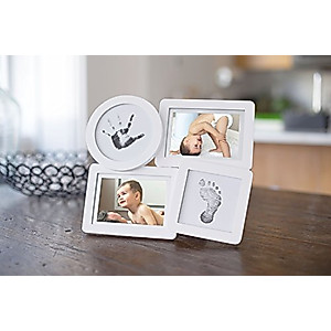 Pearhead Baby Collage Keepsake Babyprint Frame, Gender-Neutral Baby Nursery Decor for New and Expecting Moms, Includes Clean-Touch Ink Pad, White