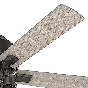 Hunter Hartland Low Profile Indoor Ceiling Fan with LED Lights and Pull Chain, 52", Noble Bronze