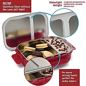 Signoraware Stainless Steel Bento Box Adult Lunch Box For Men, Women, Kids Bento Lunch Box Leak Proof Between 2 Compartments Meal Prep Containers Lunch Containers For Adults And Kids School Red