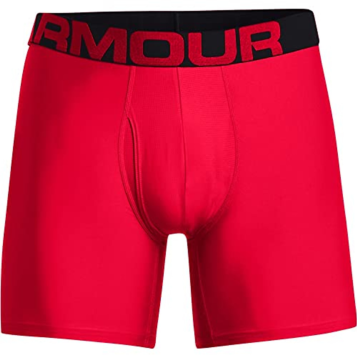 Under Armour mens Tech 6-inch Boxerjock 2-Pack , Red (600)/Black , Large