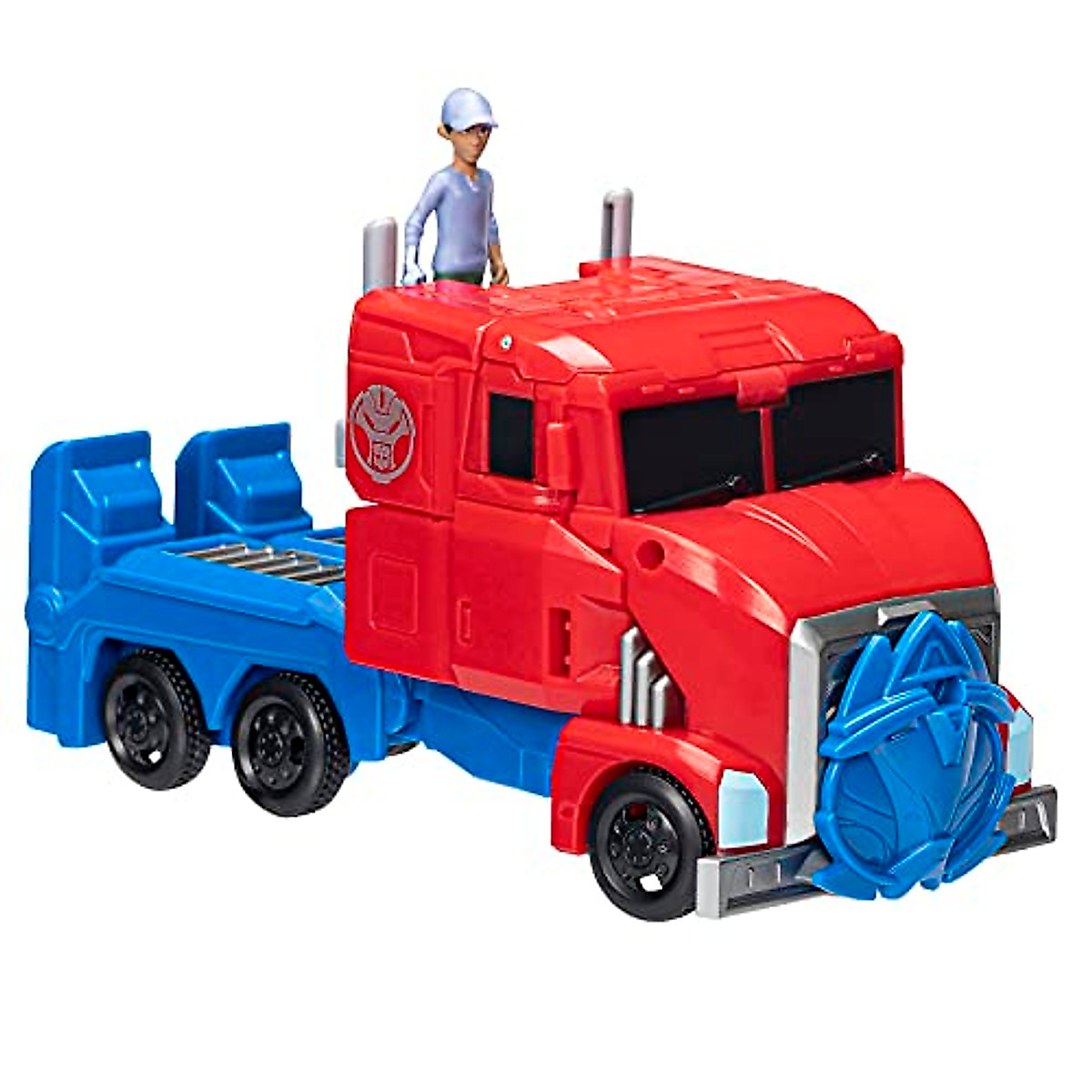 Transformers Toys EarthSpark Spin Changer Optimus Prime 8-Inch Action Figure with Robby Malto 2-Inch Figure, Robot Toys for Ages 6 and Up