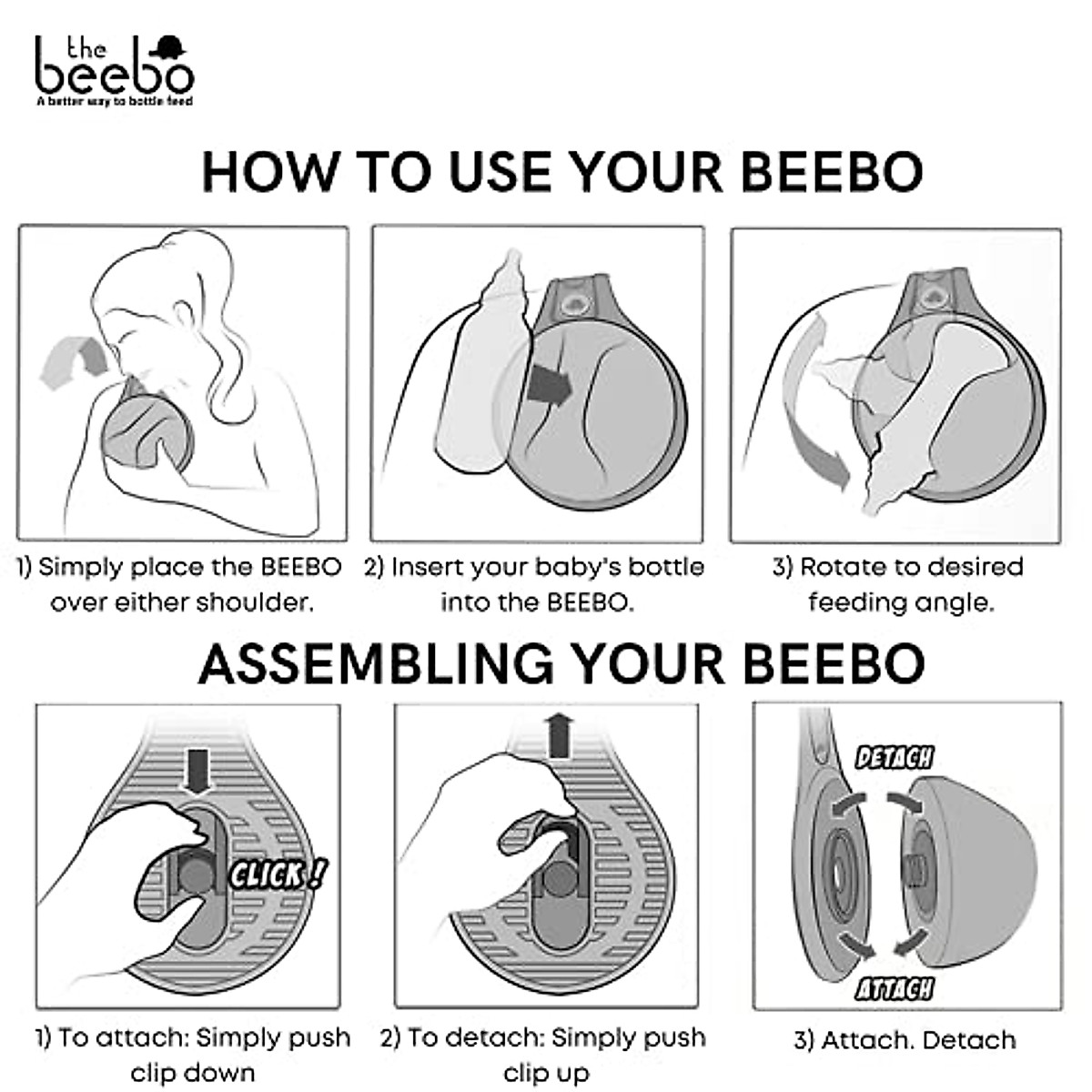 The Beebo Hands Free Baby Bottle Holder, Upgraded – New and Improved, Teal – Suitable for Most Bottle Sizes, Enhance Feeding Time for Parents and Caregivers| Anti Slip