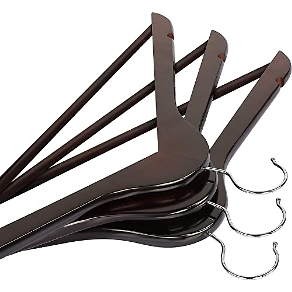 Utopia Home Premium Wooden Hangers 10 Pack - Durable & Slim Coat Hanger - Suit Hangers with 360-Degree Rotatable Hook - Wood Hangers with Shoulder Grooves (Brown Color)