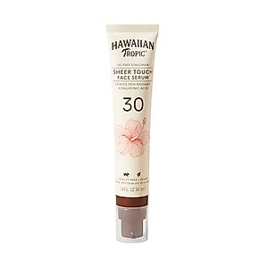 Hawaiian Tropic Sheer Touch Face Serum SPF 30, 1.4oz | Hyaluronic Acid Hydrating Serum For Women and Men | Travel Sunscreen