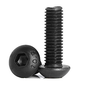 50 Pcs M5-0.8 x 12mm Button Head Socket Cap Screws, 10.9 Grade Alloy Steel, Allen Socket Drive, Black Oxide Finish, Full Thread (10.9 Grade,M5-0.8 x 12mm,50 Pcs)