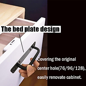 Westablize 12 Pack 5 Inch 128 mm Matte Black Cabinet Handles Aluminum Drawer Pulls Sliding Door Pulls