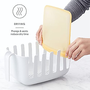 YouCopia Dry&Store Reusable Bag Drying Rack and Bin Set, Silicone Bags Organizer and Storage