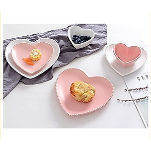 CHOOLD Elegant Ceramic Heart Shaped Dessert Plate for Kitchen Party, 7 Inch - 1 PCS