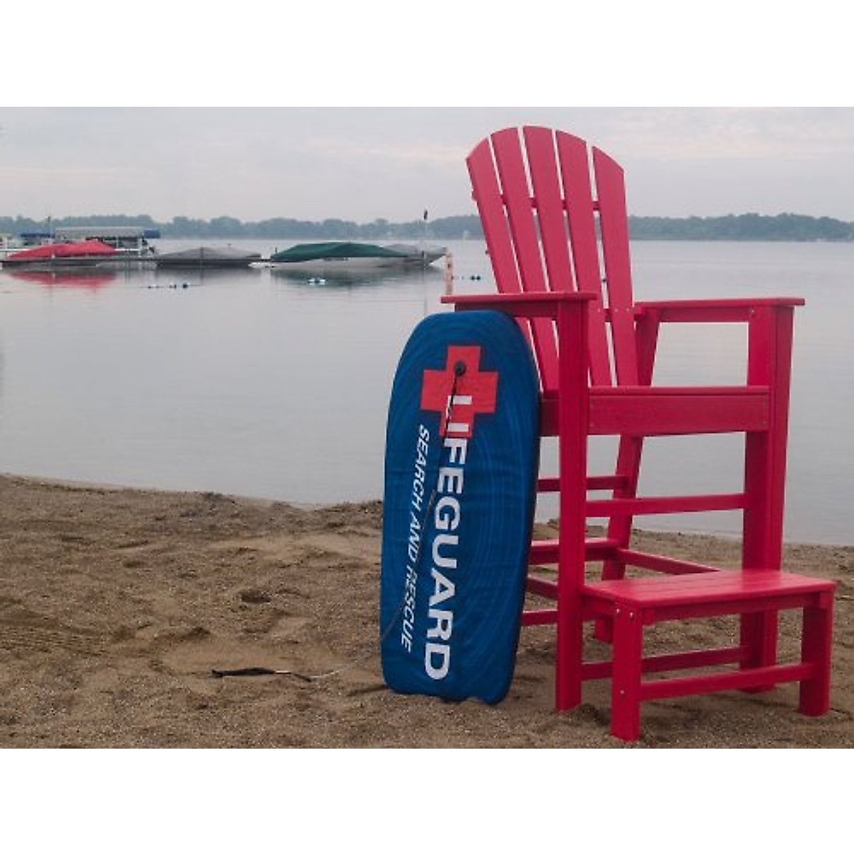 POLYWOOD SBL30SR South Beach Lifeguard Chair, Sunset Red