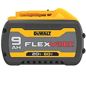 DEWALT FLEXVOLT 20V/60V MAX* DCB609 Battery, 9.0-Ah, 180-Watt Hours, Silicone Encapsulated Module, LED Charge Status, Bulk Packed