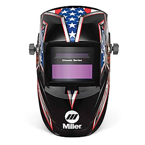 MILLER Welding Helmet,Black/Blue/Red/White