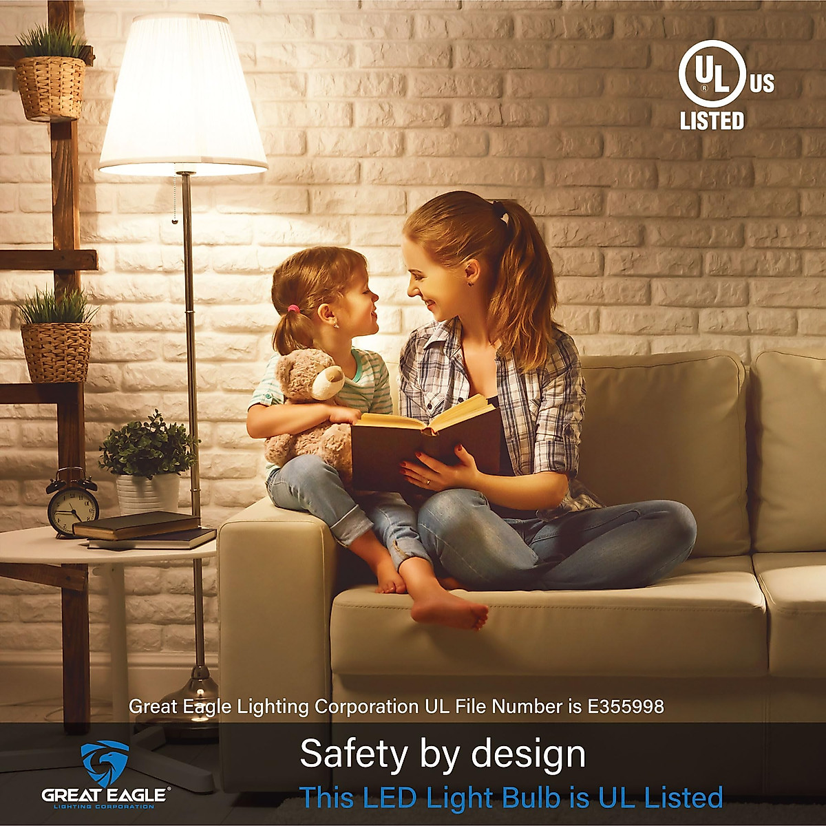 Great Eagle A19 LED Light Bulbs 60 Watt Equivalent- UL Listed - 3000K LED Light Bulbs - Non dimmable Light Bulbs 60 Watt Soft White (4 Pack)