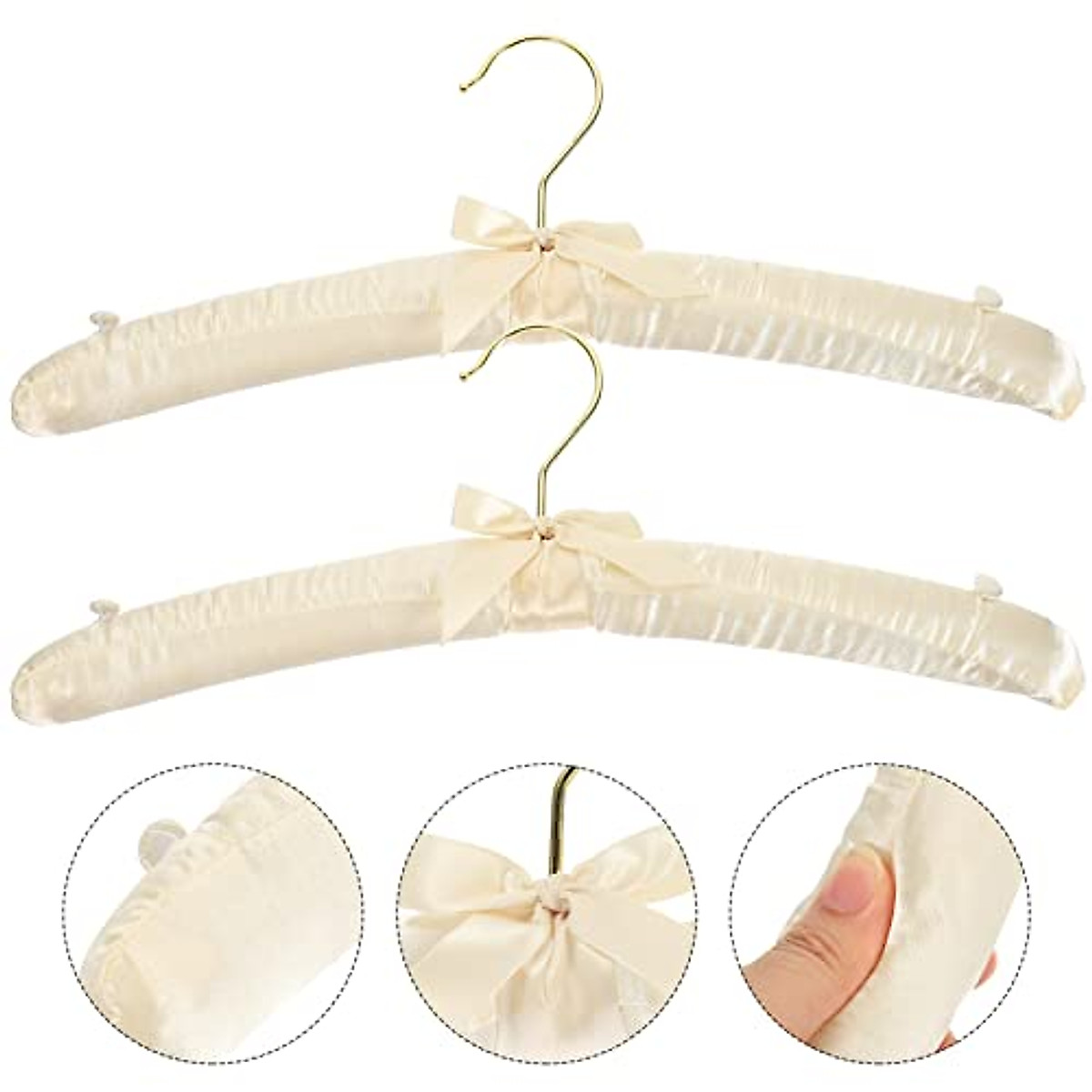 Garneck 10pcs Hanger Bridal Coats with Shoulder Costume for Coat Heavy Bridesmaid Shop Dress Pant Non- Bump Slip Satin Non- Slip Sponged No Skirt Covers Canvas Anti Silk