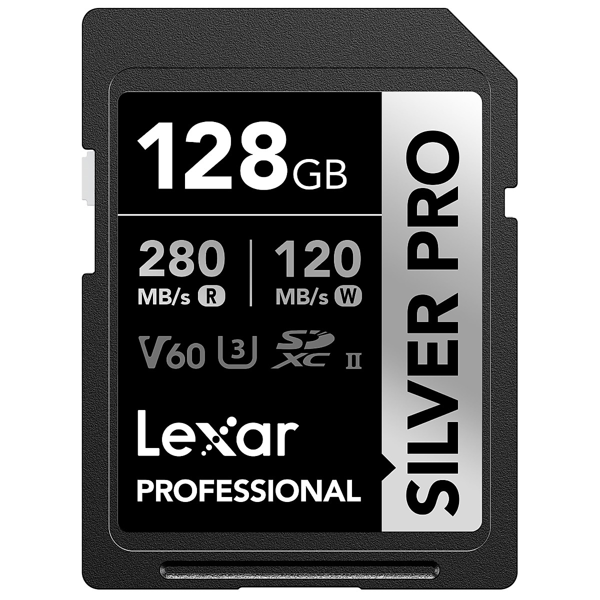 Lexar 128GB Professional 128GB SILVER PRO SDXC Memory Card, UHS-II, C10, U3, V60, Full-HD & 4K Video, Up To 280MB/s Read, for Professional Photographer, Videographer, Enthusiast (LSDSIPR128G-BNNNU)