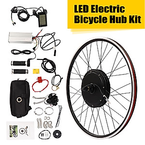 HarBin-Star Electric Bike Conversion Kit, 48V 1200W 700C Front Wheel Powerful Motor E-Bike Conversion Kit, Electric Bicycle Motor Kit Dual Mode Controller W/LCD Display Twist Throttle PAS