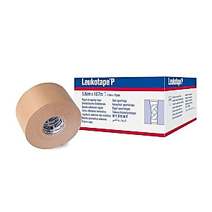 Leukotape P Adhesive Strapping Tape – for Sports Injuries, Strains and Sprains - 1.5 in x 15 yds, Tan, (1 Roll)