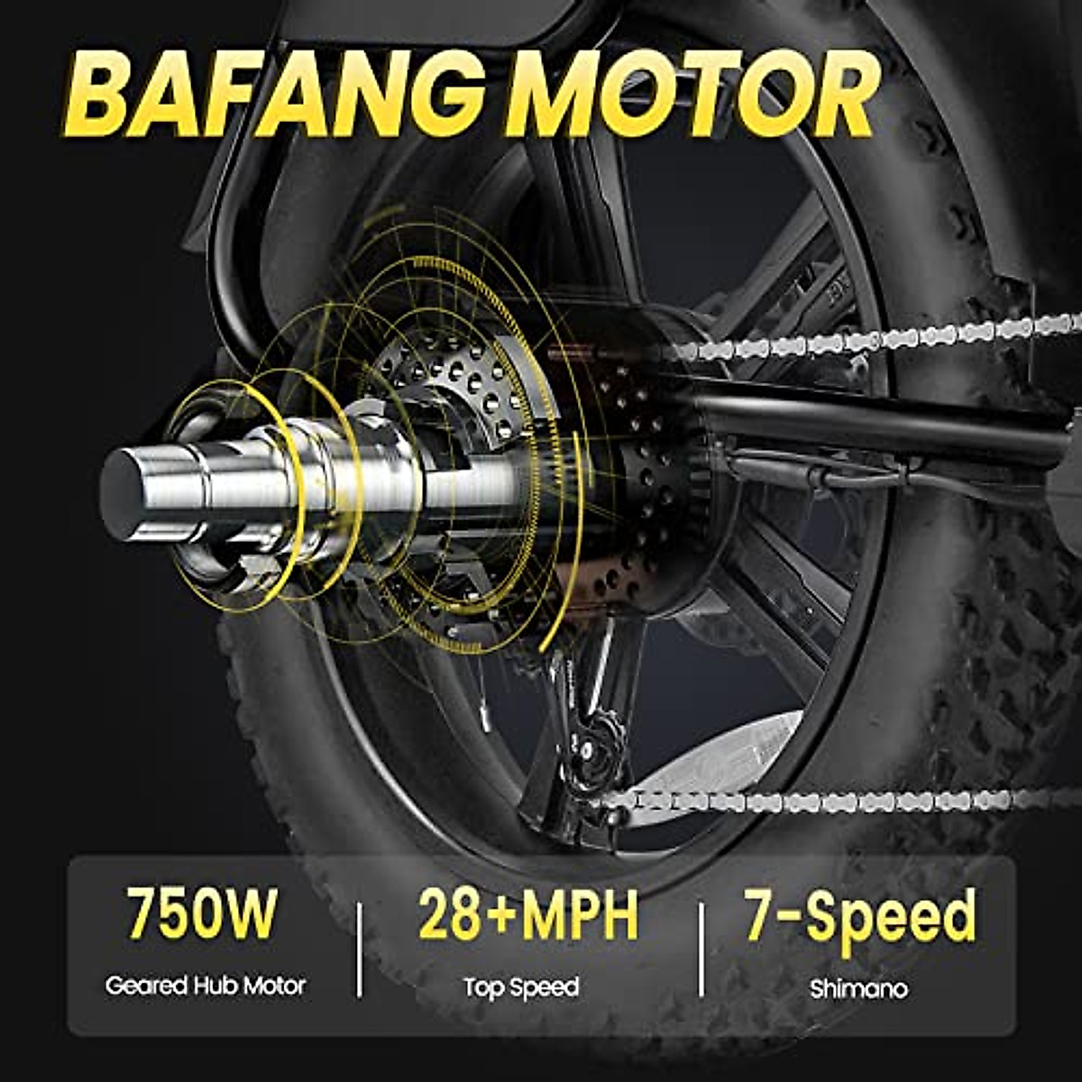 VELOWAVE Prado S Electric Bike for Adults 750W BAFANG Motor,48V 15Ah LG Battery E Bike, 20" x 4.0 Step-Thru Fat Tire Ebikes for Adults, 28MPH Electric Bicycle Shimano 7-Speed (Black)