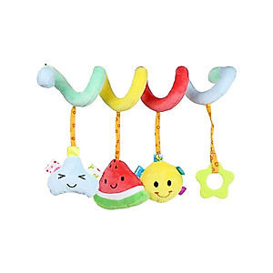 Baby Spiral Hanging Stroller,Car Seat Toys Toy Newborn Sensory Plush Activity Toys for Bed Bassinet Crib Baby Carrier Gifts for 0 3 6 9 12 Months
