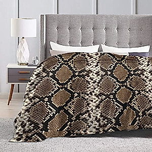 Snake Skin Blanket Air Conditioning Blanket Blanket Soft, Cool Throw Blanket Flannel Animal Blanket(80"x60")