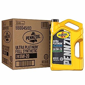 Pennzoil Ultra Platinum Full Synthetic 0W-20 Motor Oil (5-Quart, Case of 3)