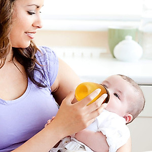 BumbleBee Baby Bottle Silicone Baby Feeding Bottle 8oz with S Nipple for Newborn, Nanosilver