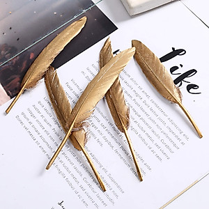 Gold Silver Dipped Goose Feather - 50pcs Colorful Natural Feathers in Bulk 4-6inches Decor for Home Party Wall Decoration Crafts Dream Catcher Supplies Erikord(Golden)