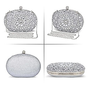 UBORSE Clutch Bag Women Shoulder Bag Small Crystal Bag Elegant Rhinestone Clutch Evening Purse for Wedding Cocktail Party