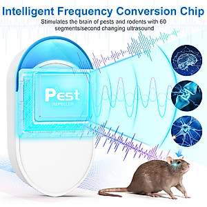 Upgraded Ultrasonic Pest Repeller, 2023 Indoor Mosquito Repellent, for Rodent, Roach, Mouse, Bugs, Mice, Spider, Electronic Plug in Pest Control for House, Garage, Warehouse,Hotel,6 Packs