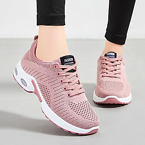 HiGropcore Women's Air Cushion Fashion Sneakers Lightweight Walking Shoes Low-Top Casual Comfortable Breathable Athletic Shoes
