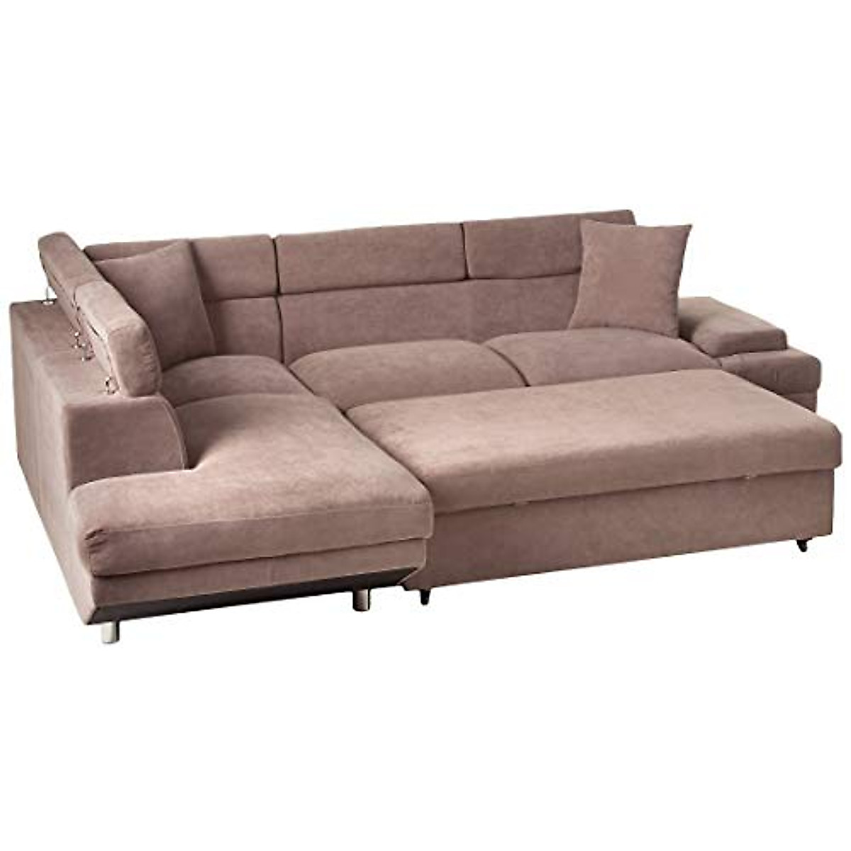 HOMES: Inside + Out Dentas Sectional with Pull Out Sleeper Chaise